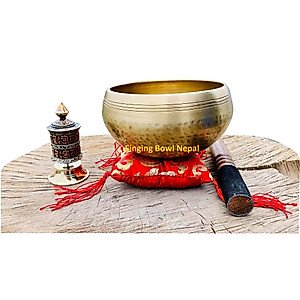 Singing Bowl Nepal-6" Tibetan Buddhist Hand Beaten Throat Chakra G Note Singing Bowl From Nepal, Release Your Inner Peace