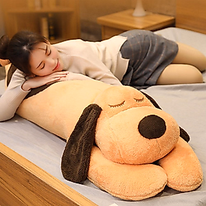 chilsoby Giant Dog Puppy Stuffed Animals Plush Toy, 23.6 Inch Large Stuffed Dog Hugging Pillow Soft Sleeping Plush Body Pillow Birthday