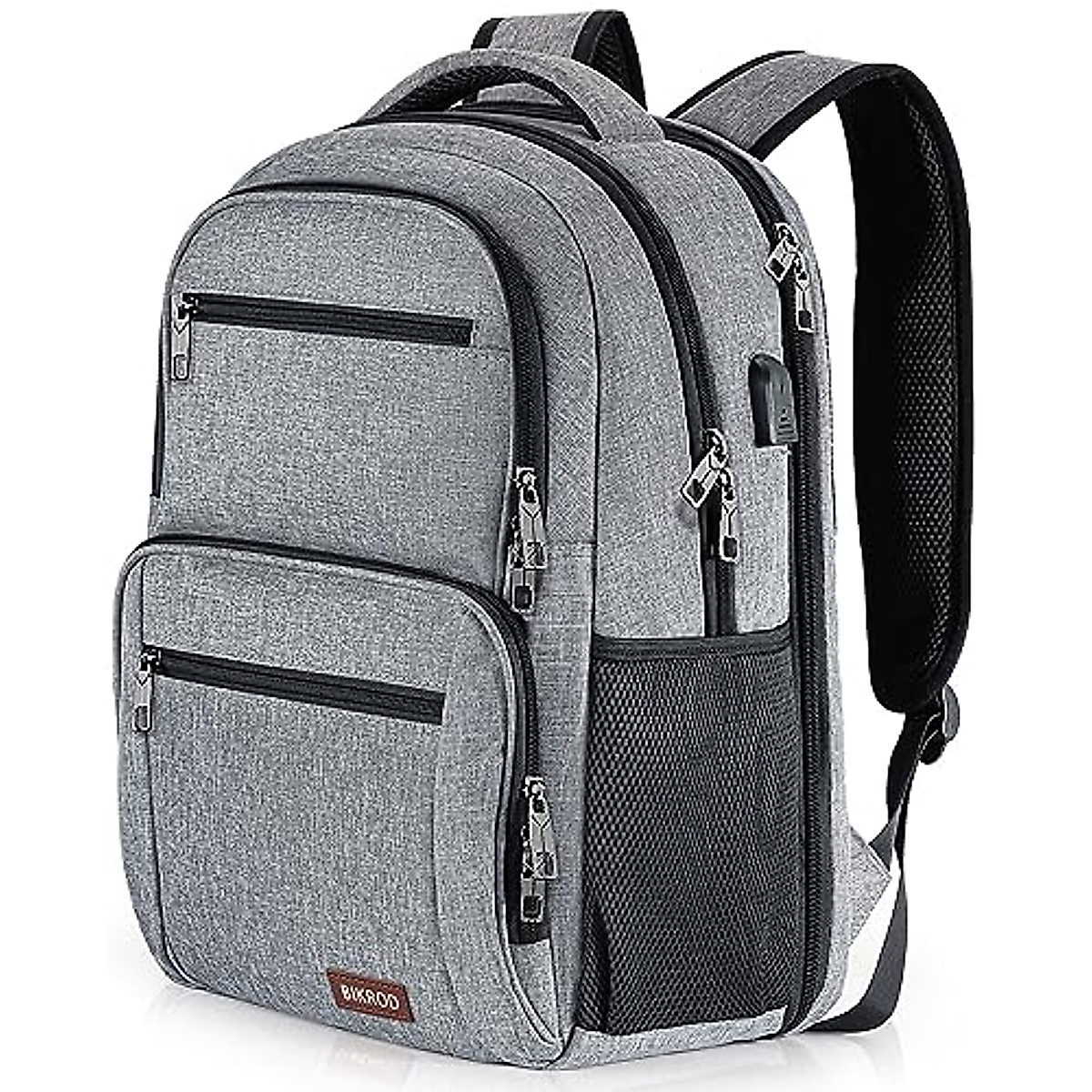 Backpack for Men and Women, School Backpacks for Teen Boys Water Resistant TSA Travel Backpack with USB Charging Port, Business Anti Theft Durable Computer Bag Gifts Fits 15.6 Inch Laptop, Grey
