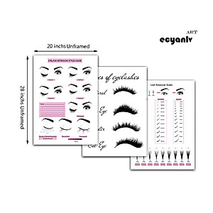 Beauty Salon Wall Art Decor Eyelash Extension Guide Posters Lash Extension Form Canvas Print Painting Decor Eyelash Technician Forms Modern Picture for Bedroom Women 20x28x3 inch No Frame