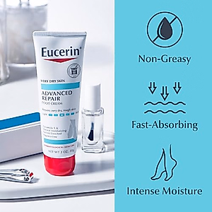 Eucerin Intensive Repair Light Feel Foot Creme 3 Ounce (Pack of 3)