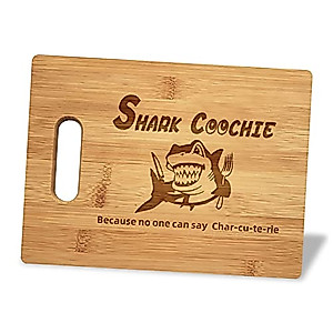 Shark Coochie Charcuterie Board,Because No One Can Say Charcuterie Shark Coochie Charcuterie Board, Handmade Bamboo Shark Coochie Cutting Board/Laser Engraved, (Shark B, 13'')
