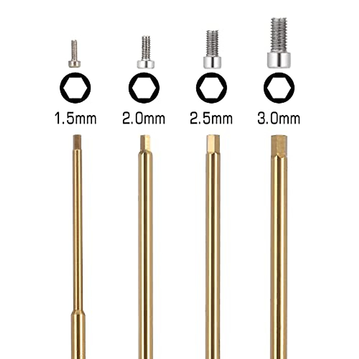 INJORA RC Tool 4PCS HSS 1.5mm 2mm 2.5mm 3mm Hex Screwdriver Repair Tool Kit for RC Model Car Boat Airplane Quadcopter