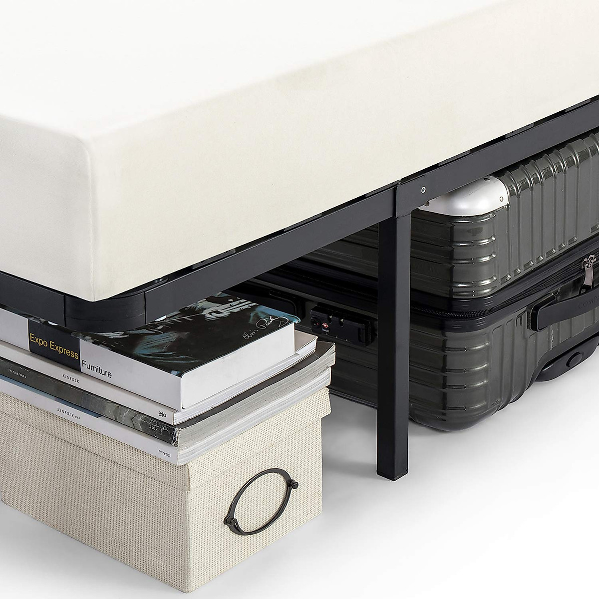 Best Price Mattress Full Bed Frame-14 Inch Metal Platform Beds w/Wooden Slat Mattress Foundation (No Box Spring Needed), Black