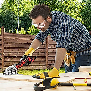 Goplus Circular Saw, 5.8 Amp 3500RPM Mini Circular Saw, Max Cutting Depth 1-11/16'' (90°), 1-1/8'' (45°) Compact Saw with 4-1/2'' 24T TCT Blade, Miter Function, Guide Rule and Dust Port