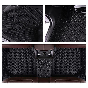 Car Floor Mats for Dodge Journey 7seat 2009-2017,Leather Luxury Floor Liner All Weather Protection Carpet,red and Black