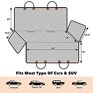 Kytely Upgraded Dog Car Seat Cover Pet Seat Covers for Back Seat, Scratch Proof & Nonslip Backing & Hammock, 600D Heavy Duty Dog Seat Cover for Cars, Trucks and Suvs