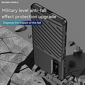 DFTCVBN Phone Case for Xperia 1 III Case, Sony 1 III XQBC62/V Case with Screen Protector, Military Grade Shockproof Rugged Shield Anti-Scratch Soft TPU Back Cover Cases for Sony Xperia 1 III Black