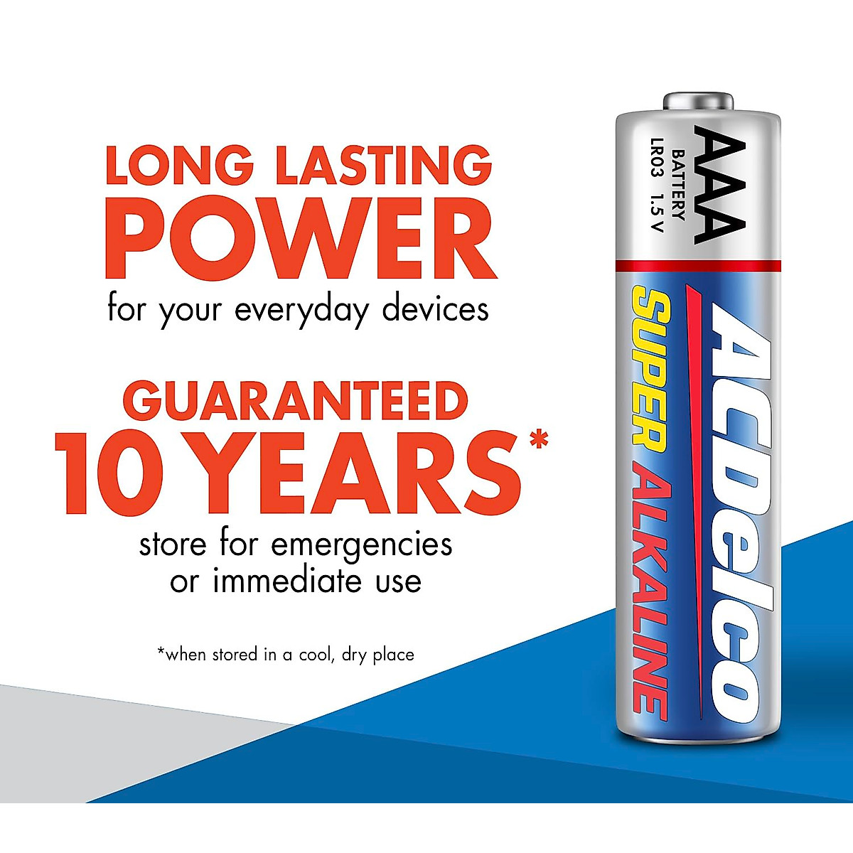 ACDelco 48-Count Triple AAA Batteries, Maximum Power Super Alkaline Battery, 10-Year Shelf Life
