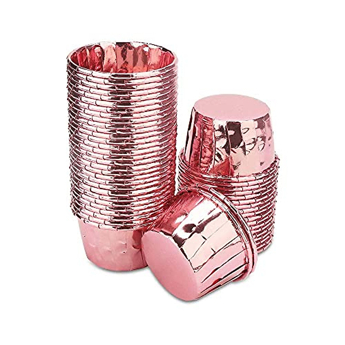 Aluminum Foil Cupcake Cups Cupcake Liners 50Pcs Disposable Ramekin MuffinBaking Cups Little Foil Cups Cupcake Ramekin Holder Cups Ramekins for Baking Foil Baking Cups