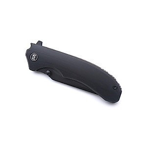 Miguron Knives M Centurion Flipper Folding Knife 3.5" Black PVD 14C28N Blade Black G10 Handle Pocket Knife MGR-812BK