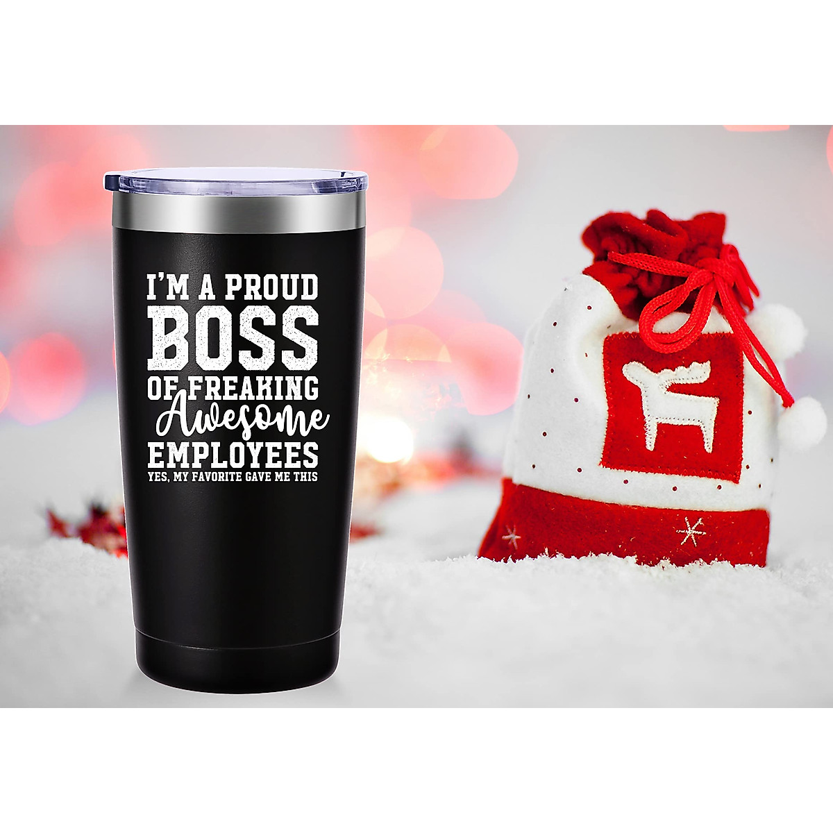 AMZUShome I Am A Proud Boss Travel Mug Tumbler.Funny Boss Day,Office Gifts.Moving Appreciation Retirement Birthday Christmas Gifts For Men Women Boss Boss Lady From Employees(20oz Black)