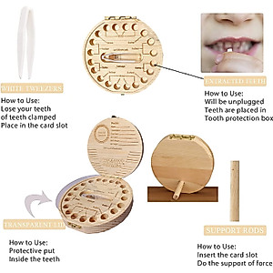 Baby Tooth Keepsake Box,Tooth Fairy Box,Wooden Tooth Box ,Baby Keepsake Storage Box,Tooth Saver,Tooth Holder for Kids Teeth,Tooth Boxes for Lost Teeth for Kids,Newborn Baby Birthday and Shower Gift