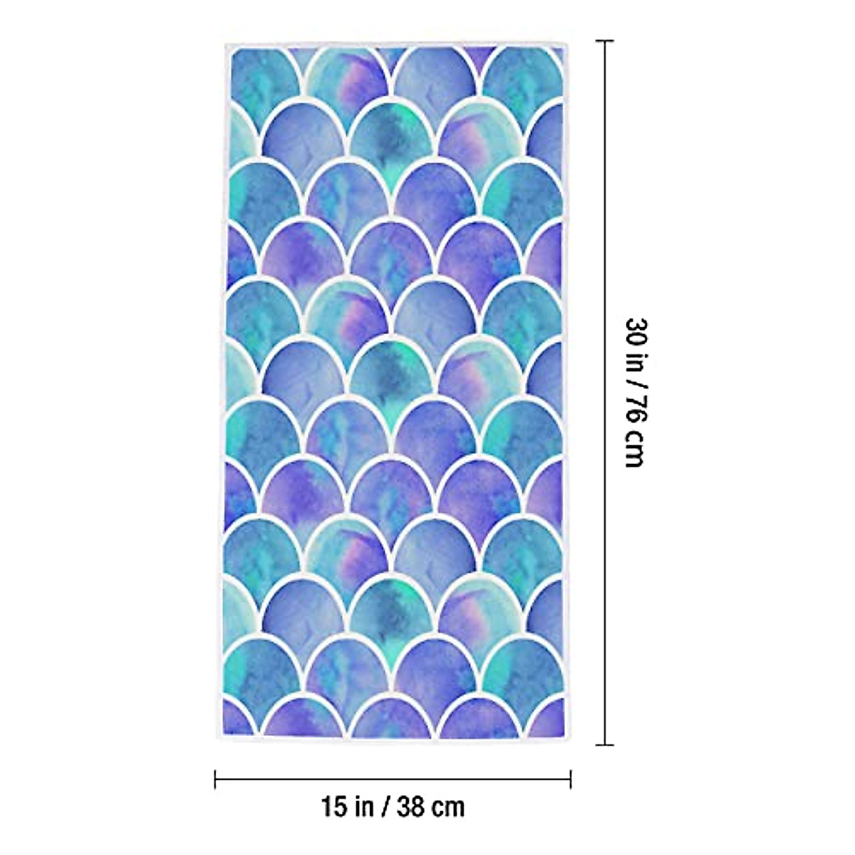 Mermaid Scale Hand Towel, Rainbow Mermaid Scale Face Towel Ultra Soft Highly Absorbent Decorative Guest Towels Fingertip Bath Towel for Bathroom Kitchen Hotel Home 30x15 Inch