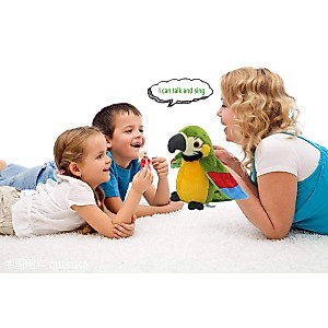 Talking Parrot No Matter What You Say Will Repeat What You Say Funny Learning Good Helper Bring You Happiness!Parrot Toys! Speaking Parrot.Talking Bird.Multifunctional Electric Plush Parrot Speaking