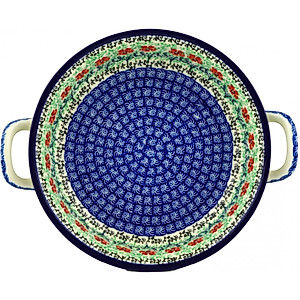 Polish Pottery Baker - Round with Handles - 8" - Maraschino