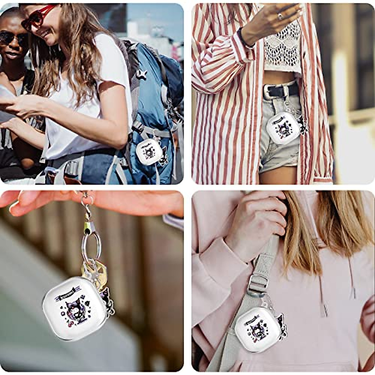 Cute case for Samsung Galaxy Buds 2 Pro Case (2022) Buds 2 Case/Buds Pro Case/Buds Live Case with Cartoon Kawaii Anime Kulomi Pattern for Women Girls Kids Clear Soft Silicone Cover Skin