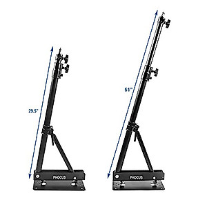 PHOCUS Wall Mount Boom Arm for Photography Studio Video Strobe Lights, Max Length 51 inches /130 cm, Horizontal and Vertical Rotatable