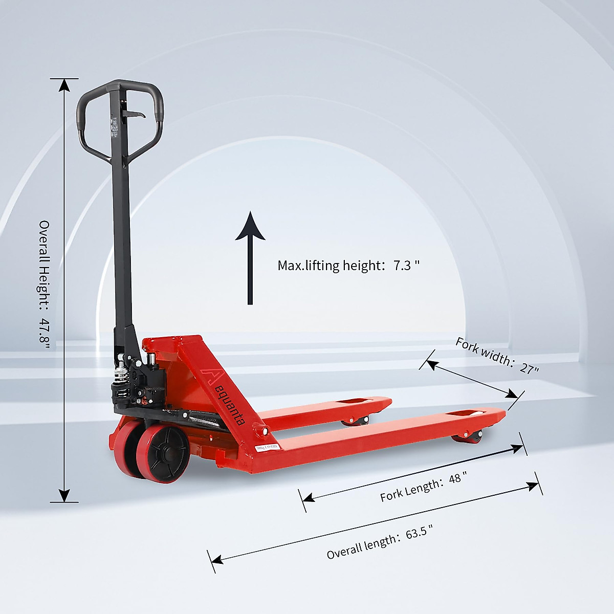 Aequanta Pallet Jack 5500 Lbs Capacity, 27" W x 48" L Forks, Heavy-Duty Manual Hand Pallet Truck