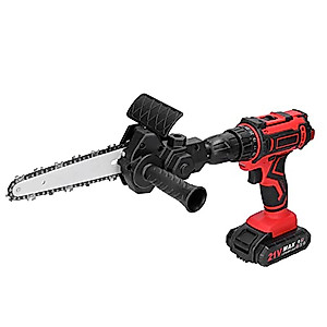 Weytoll Electric Drill Chainsaw, 6 Inch Electric Drill Modified To Electric Chainsaw Drill Attachment, Chain Saw Drill Attachment with Wrench and Chain, for 6-13mm Three-jaw Collet Drill