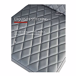 IANIYA Dining Chair Modern Minimalist Fireproof Leather Sprayed Metal Pipe Diamond Grid Pattern Restaurant Home Conference Chair Set of 6 Gray