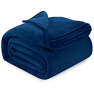 Utopia Bedding Fleece Blanket King Size Navy Lightweight Fuzzy Soft Anti-Static Microfiber Bed Blanket (90x102 Inches)