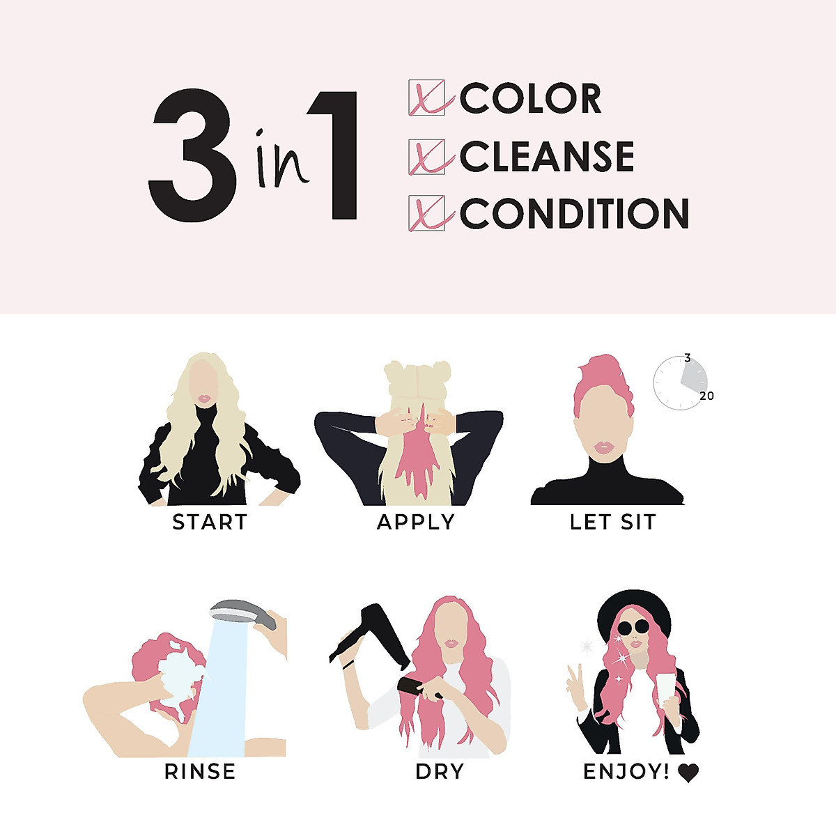 Keracolor Clenditioner ROSE GOLD Hair Dye - Semi Permanent Hair Color Depositing Conditioner, Cruelty-free, 12 Fl. Oz.