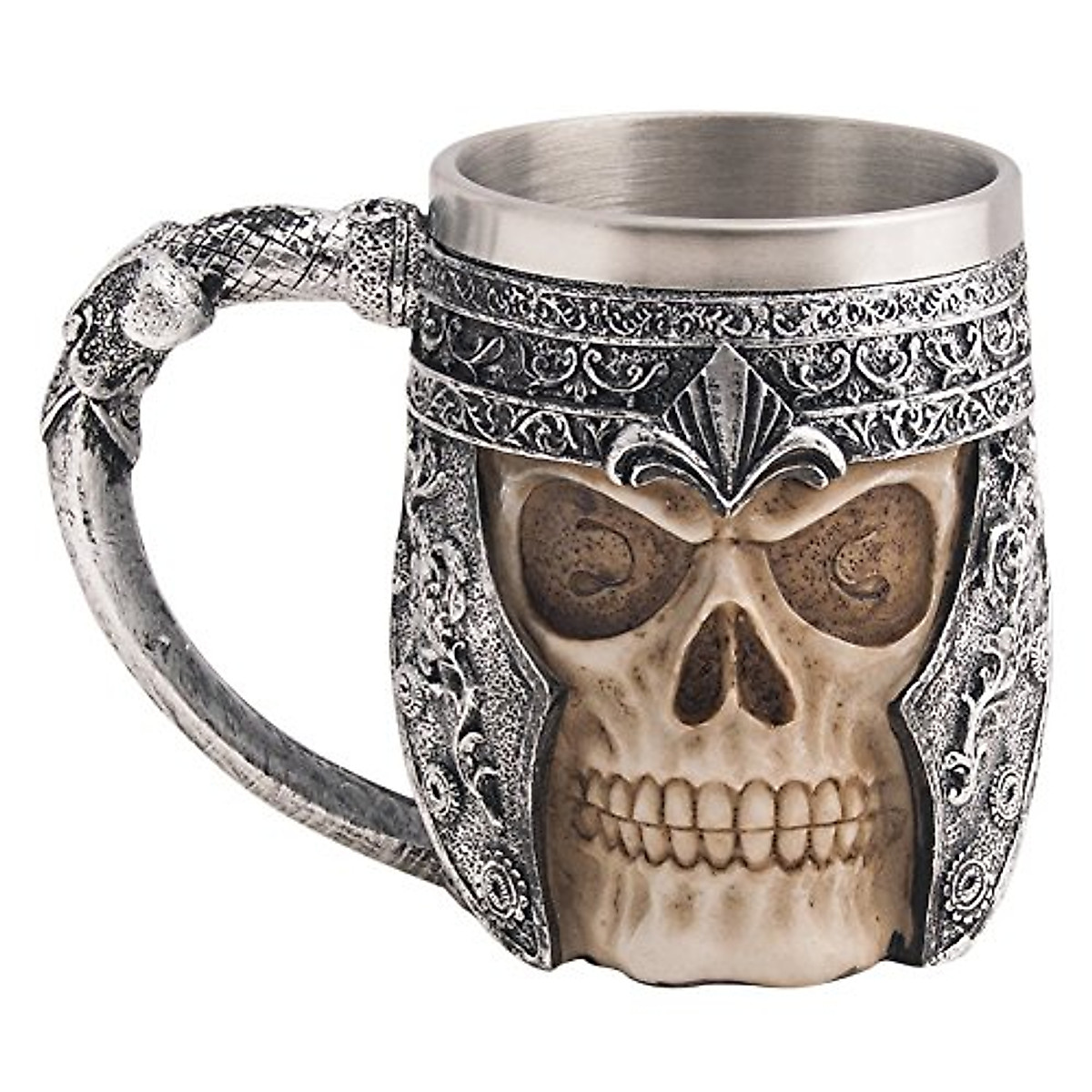CHICVITA Viking Stainless Steel Skull Coffee Mug Viking Skull Beer Mugs Gift for Men Father's Day Gifts