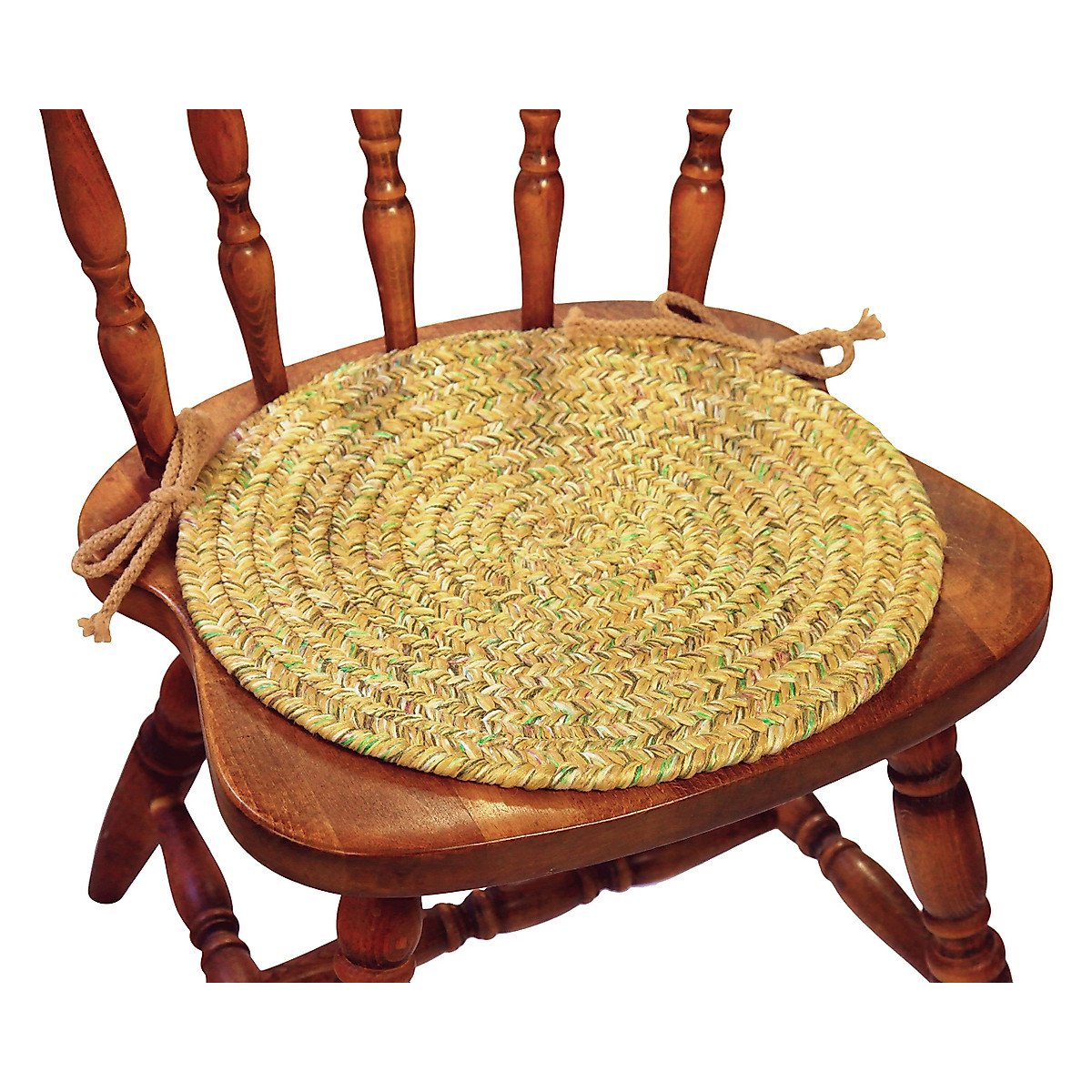 Sabrina Oat Meal Tweed Chair Pads, 15 by 15-Inch, Oatmeal, Set of 4