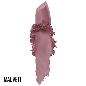 Maybelline Color Sensational Lipstick, Lip Makeup, Matte Finish, Hydrating Lipstick, Nude, Pink, Red, Plum Lip Color, Mauve It, 0.15 oz; (Packaging May Vary)