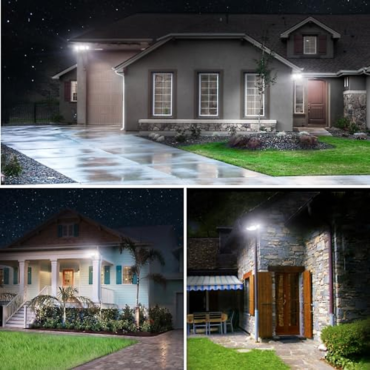 Olafus 60W Flood Lights Outdoor, Switch Controlled 6000LM LED Security Lights, IP65 Waterproof Outside Floodlights, 6500K Exterior Flood Light Fixture Wired for House Yard Porch Eave Brown