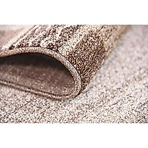 Unique Loom Del Mar Collection Area Rug - Sarah (2' 7" x 10' Runner, Dark Beige/ Brown)