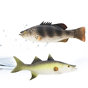 ZENFUN Set of 4 Fake Fish, 11 in Rubber Fishes Plastic Lifelike Sea Fish Set, Pretend Realistic Fake Fishes for Photography Props, Party Display, Kitchen Decor