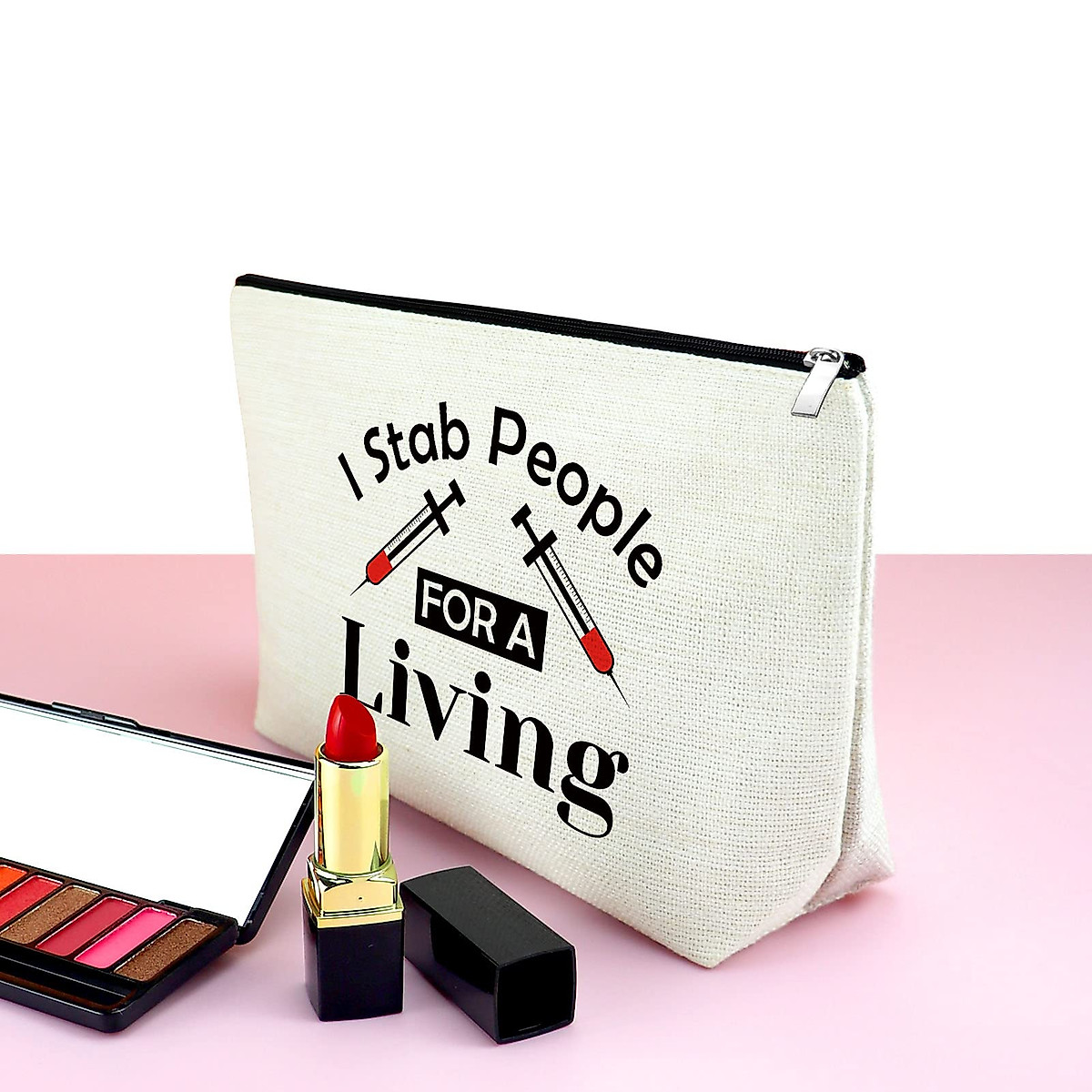 Funny Phlebotomist Gift for Women Makeup Bag Phlebotomy Appreciation Gift Cosmetic Bag Thank You Gift for Medical Technologist Dialysis Technician Practitioner Graduation Gift Travel Toiletry Pouch