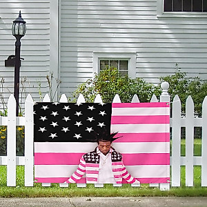 Pink Tape Flag Tapestry Music Album Cover Tapestry Lil Rapper Uzi Pink American Flag Tapestry Wall Hanging Dorm Backdrop Banner Room Flags Home Decor Fans Gift (3x5ft)