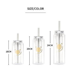 17 Packs - Two Wides 10.5inch Plastic Straws Reusable,Long straws for Tumbler/Smoothies/Milkshakes, Straws cleaner, unbreakable BPA free Hard Plastic Straws with Cleaning Brush, Kids Straws