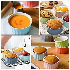 Hemoton Ceramic Baking Tool 2pcs Souffle Baking Bowl Baking Cup Baking Tool Ceramic Dessert Bowl Ceramic Baking Bowl Storage Bowl Pudding Cup Caramel Ceramics Ceramic Baking Cup