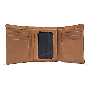 Carhartt Men's Casual Saddle Leather Wallets, Available in Multiple Styles and Colors, Brown (Trifold), One Size