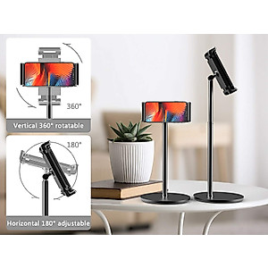 Inifispce Surface Pro Stand and Holder, Height Adjustable Tablet Stand Holder, Multi-Angle Adjustable, Aluminum Alloy Cradle Mount Dock for 4.7''-13'' Screen iPad Pro, Mini, Air, Surface Pro (Black)