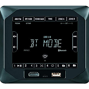 Jensen JWM22 2-Speaker Zones AM/FM|BT|HDMI|AUX Cube Wall Mount Stereo, Speaker Output 4X 6 Watt, 30 Station Presets (18FM/12AM), Receives Bluetooth Audio (A2DP) and Controls (AVRCP) from Devices