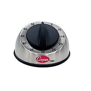 Cooper-Atkins TM60-0-8 Stainless Steel Long Ring 60 Minute Mechanical Timer, 0 to 60 Minutes Unit Range