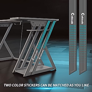 CubiCubi Aurora Gaming Desk with Carbon Fiber Surface, 40 Inch L Shaped Desk with Storage Shelves, Small Corner Computer Desk with Monitor Shelf, Gamer Desk PC Table, Grey