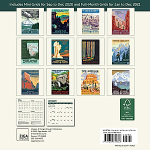 National Parks—Poster Art of the WPA Mini Wall Calendar 2021, 7" x 7"