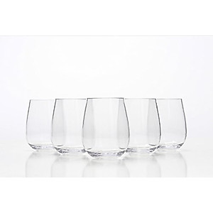 Stemless Wine Glasses - Unbreakable Shatterproof BPA Free Plastic Tritan (Set of 8) 16oz - Dishwasher Safe