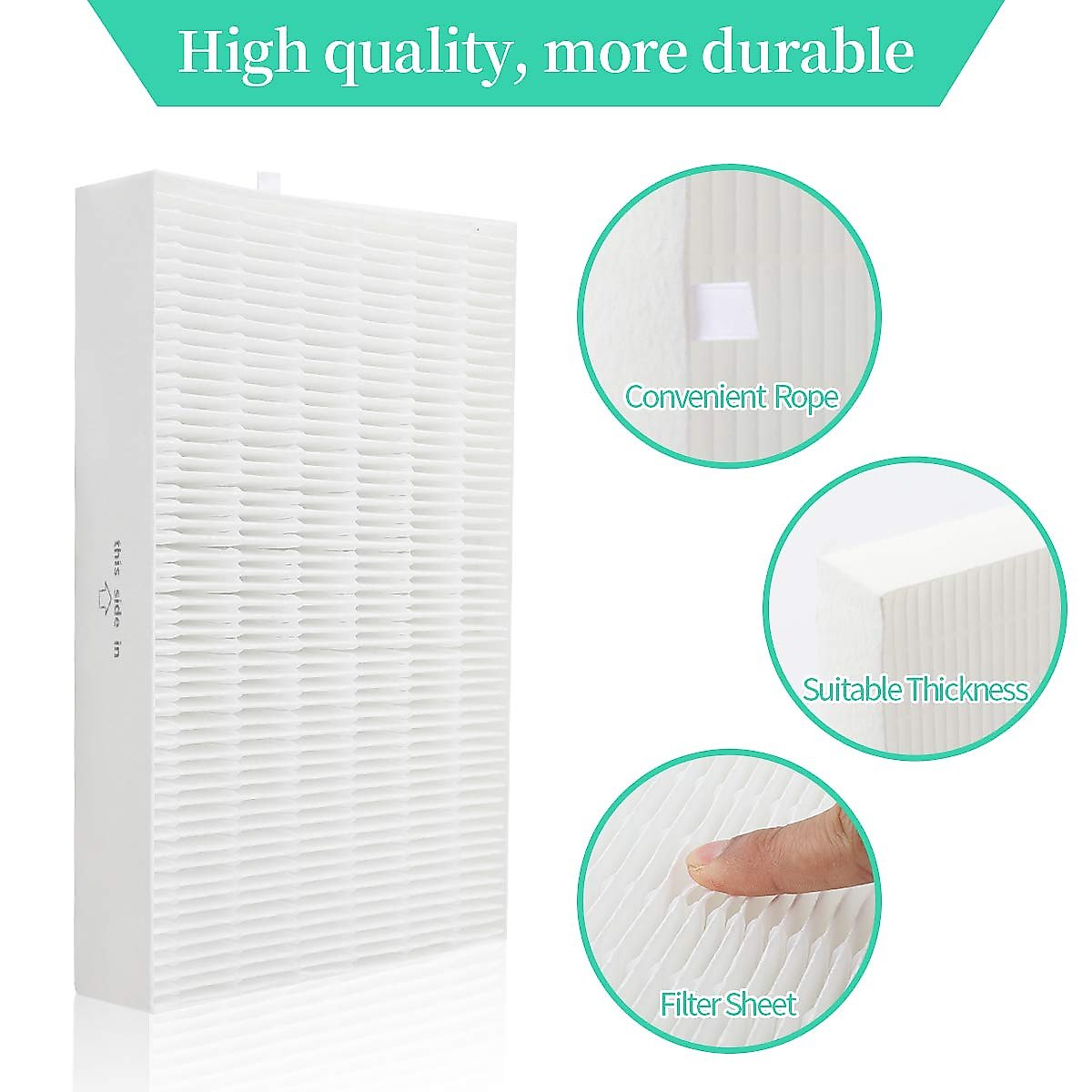 DerBlue 6pcs True Filter R HEPA Filters R Replacement for Honeywell HRF-R1 HRF-R2 & HRF-R3 Filter R
