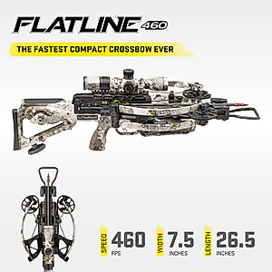 TenPoint Flatline 460 Crossbow - 460 FPS - Fastest Compact Crossbow on The Market - Includes 100-Yard EVO-X Marksman Elite Scope, ACUslide Cocking & De-Cocking System & 6 EVO-X 16 Carbon Arrows