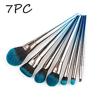 Ponytail Brush Smoother 7pcs Pro Makeup Brushes Set Foundation Powder Eyeshadow Eyeliner Lip Brush Tool Purse Cleaning Ball