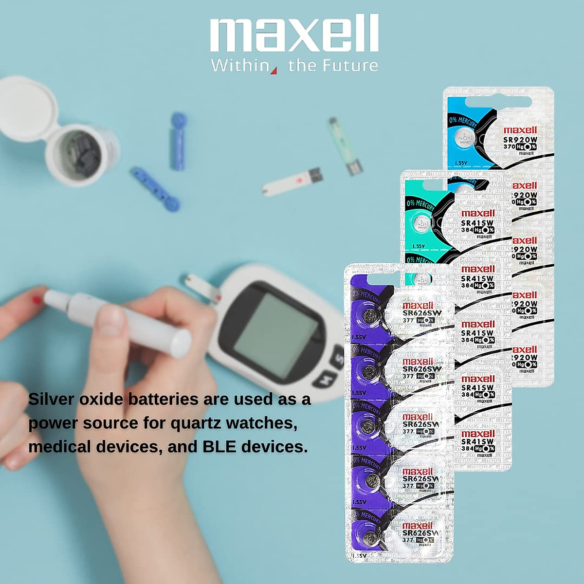 Maxell 377 Watch and Calculator Batteries x 50