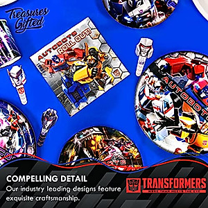 Treasures Gifted Officially Licensed Transformers Cupcake Toppers & Wrappers 24ct - Transformers Cake Decorations - Transformers Birthday Party Supplies - Transformers Birthday Decorations