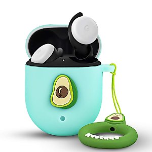 Newseego for Google Pixel Buds 2(2020) Case, Cute 3D Funny Protective Cover Soft Silicone Cartoon Shockproof Case for Google Buds 2 with Keychain Fashion Design Support Wireless Charging-Avocado